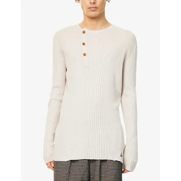 Vivienne Westwood Ribbed Cotton-Cashmere Knitted Top In Dusty